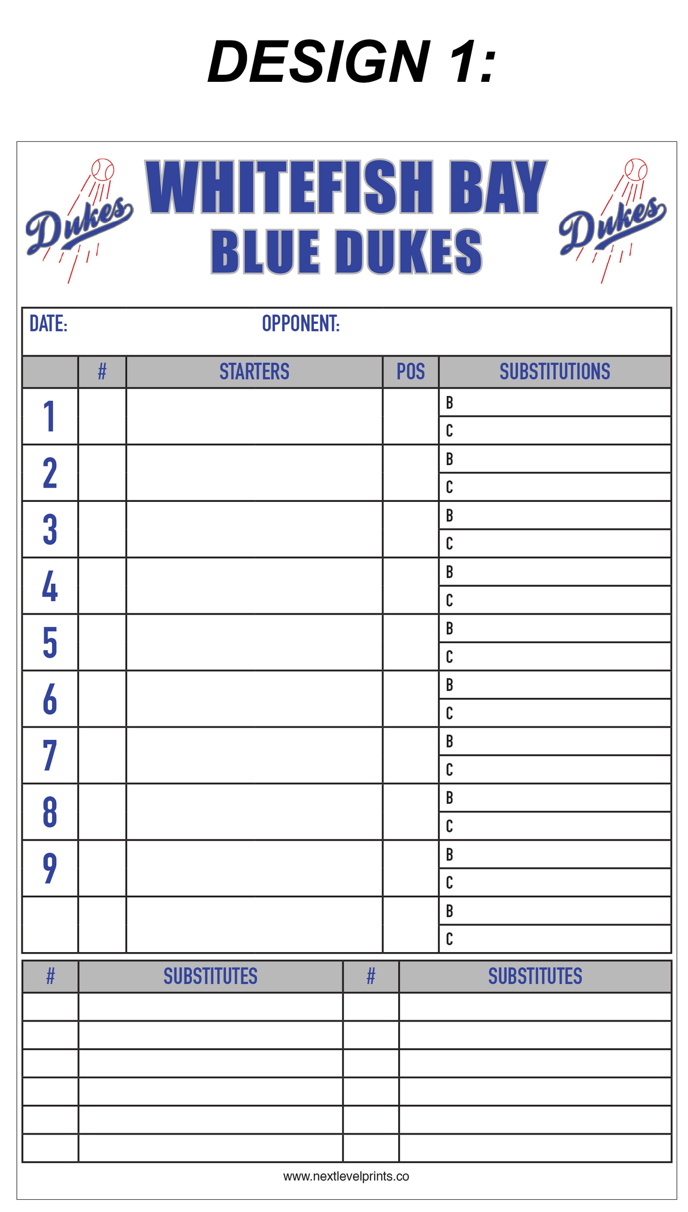 Custom Lineup Cards – Next Level Prints