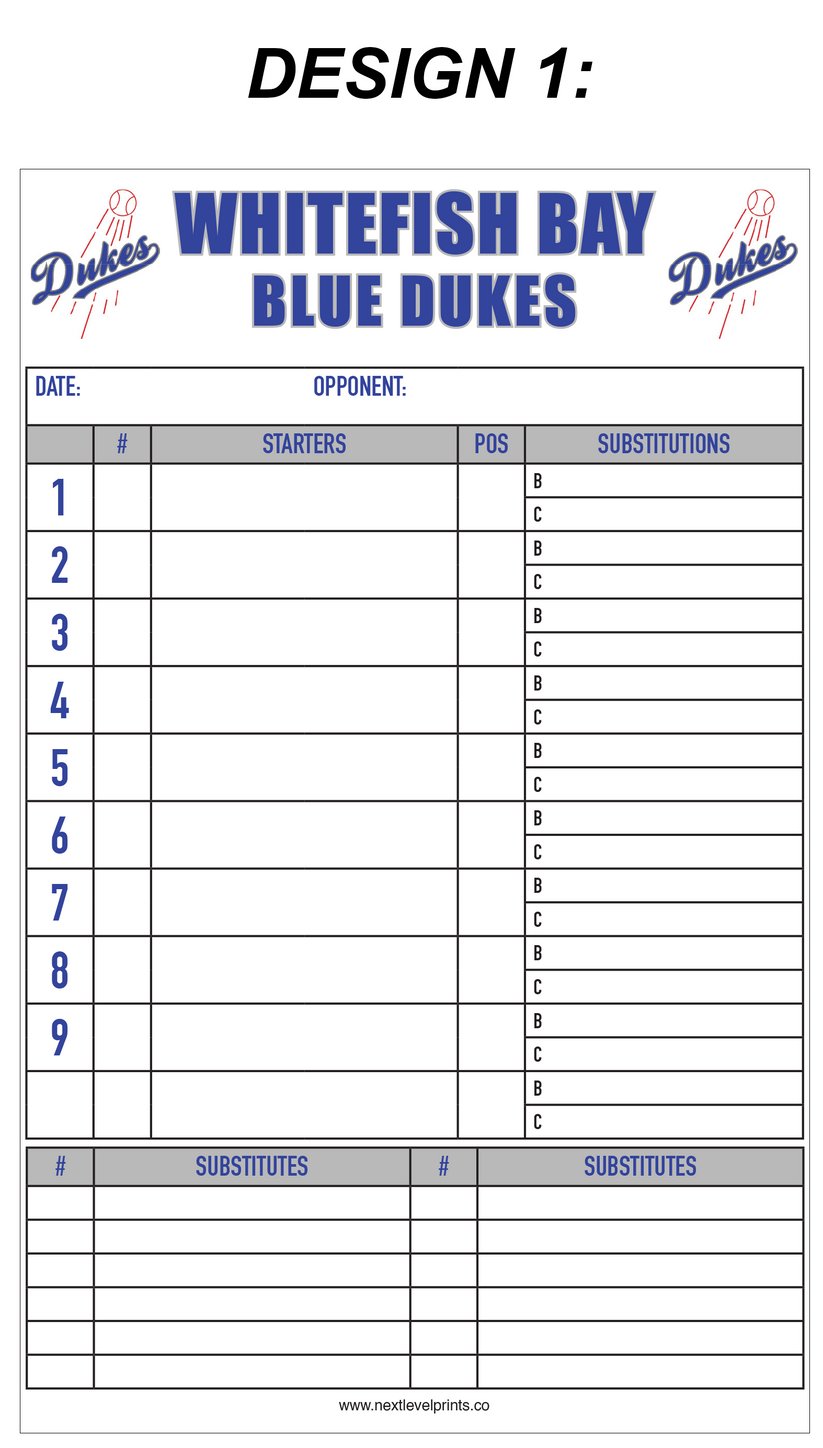Custom Lineup Cards – Next Level Prints