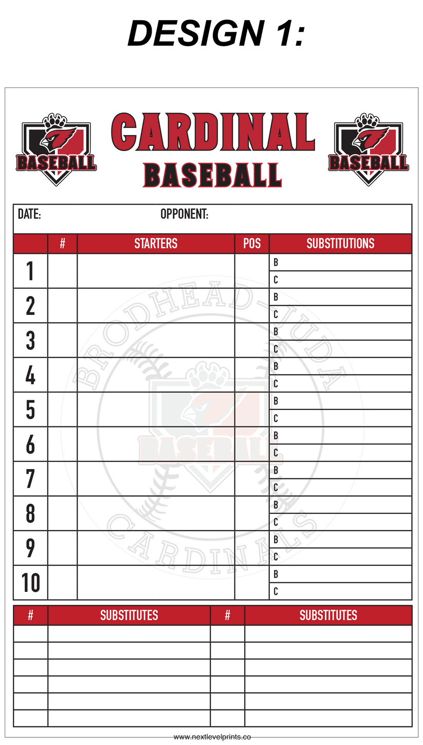Custom Lineup Cards – Next Level Prints