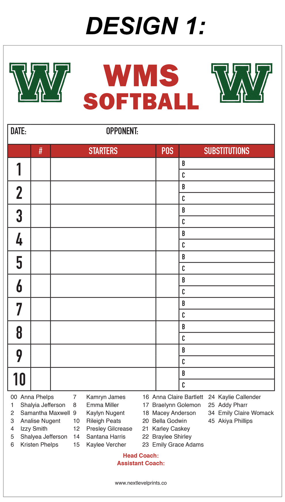 Custom Lineup Cards – Next Level Prints